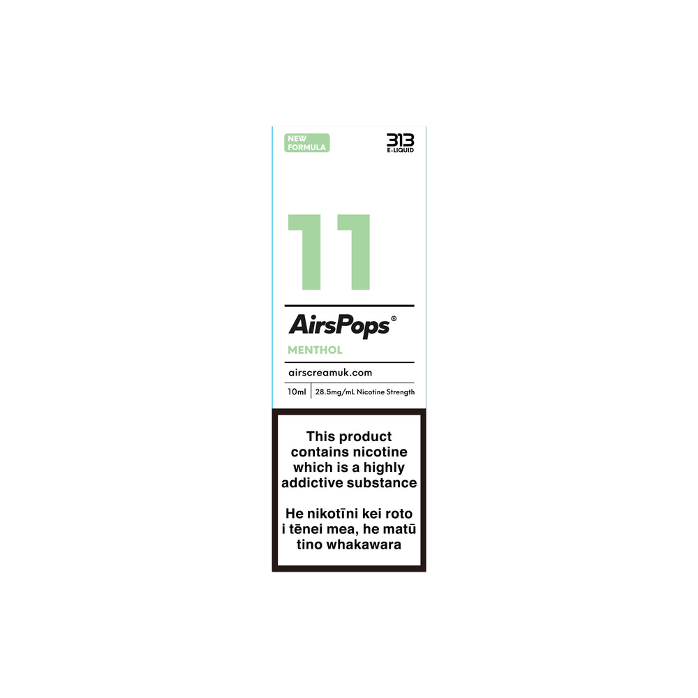 NO. 11 MENTHOL - AirsPops 313 E-LIQUID 10ml – AIRSCREAM NZ
