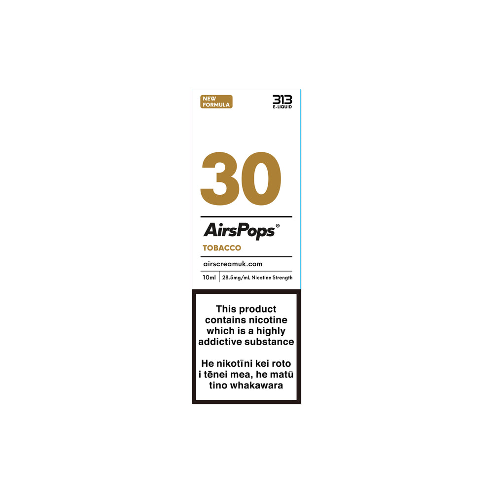 NO. 30 TOBACCO - AirsPops 313 E-LIQUID 10ml – AIRSCREAM NZ