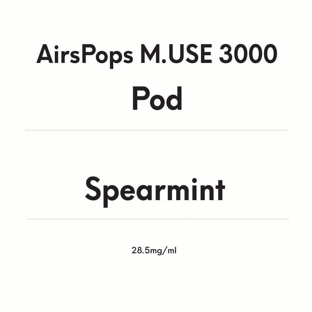 AirsPops M.USE 3000 Pod-Spearmint – AIRSCREAM NZ