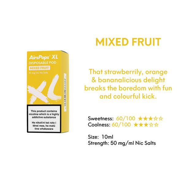 Mixed Fruits (Bubble Gum)- AIRSCREAM AirsPops XL Pod – AIRSCREAM NZ