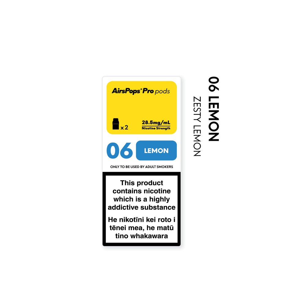 NO.06 LEMON (Zesty Lemon) - AirsPops Pro Pods 2ml – AIRSCREAM NZ