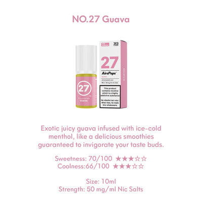 NO. 27 GUAVA - AirsPops 313 E-LIQUID 10ml – AIRSCREAM NZ