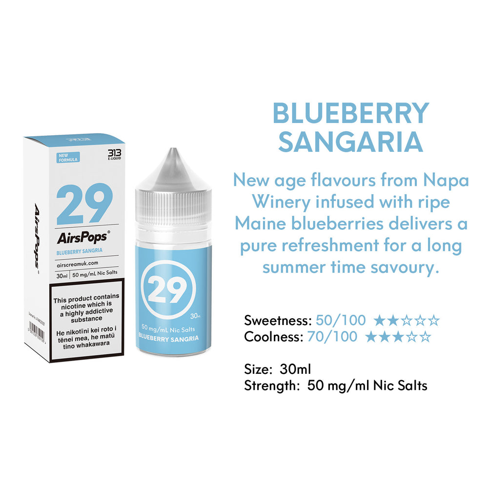 AIRSCREAM 313 E-LIQUID Blueberry Sangria 30ml – AIRSCREAM NZ